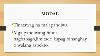 Modal.pptx Gamit ng Modal,Mga Uri ng Modal | PPTX