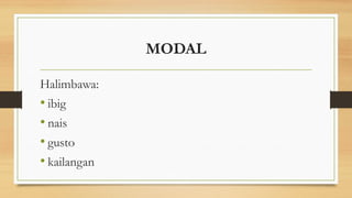 Modal.pptx Gamit ng Modal,Mga Uri ng Modal | PPTX