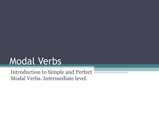 Modal Verbs | PPT