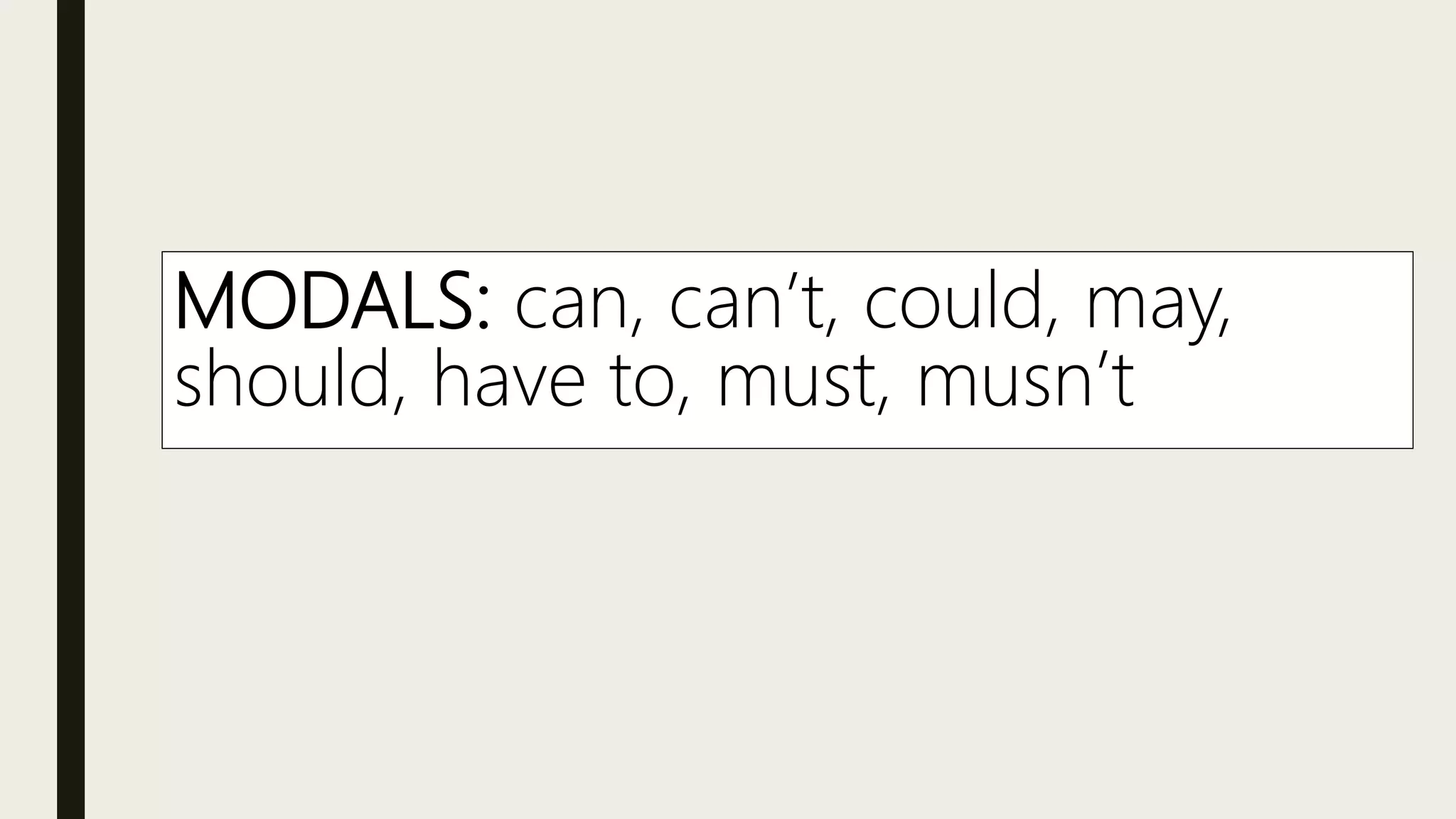 Modal verbs | PPTX