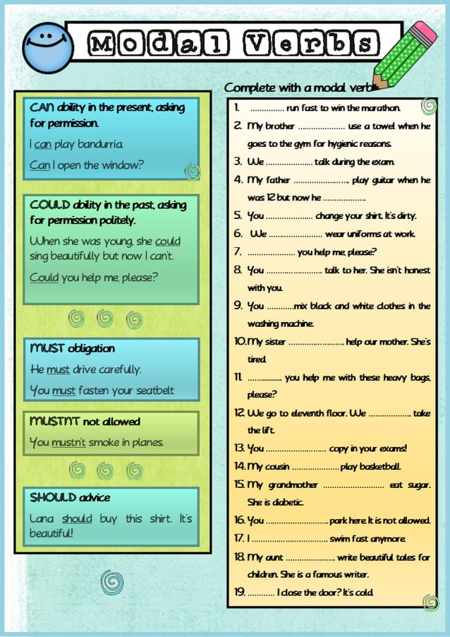 Modal verbs-elementary-level-grammar-drills-tests 70916 | DOCX