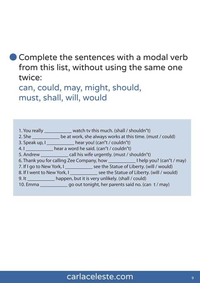 Modal verbs exercise | PDF