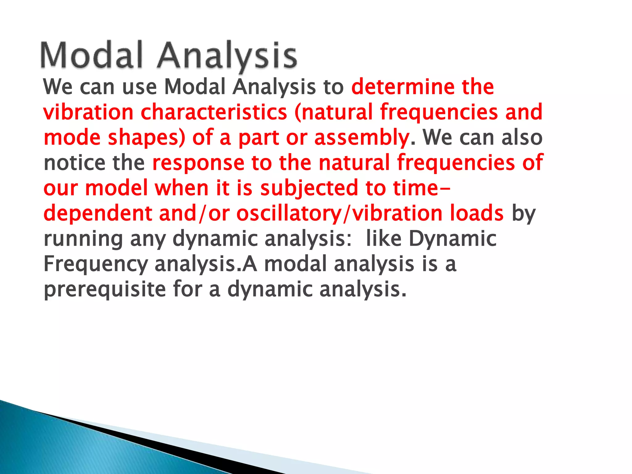 Modal & Harmonic Response Analysis | PPTX
