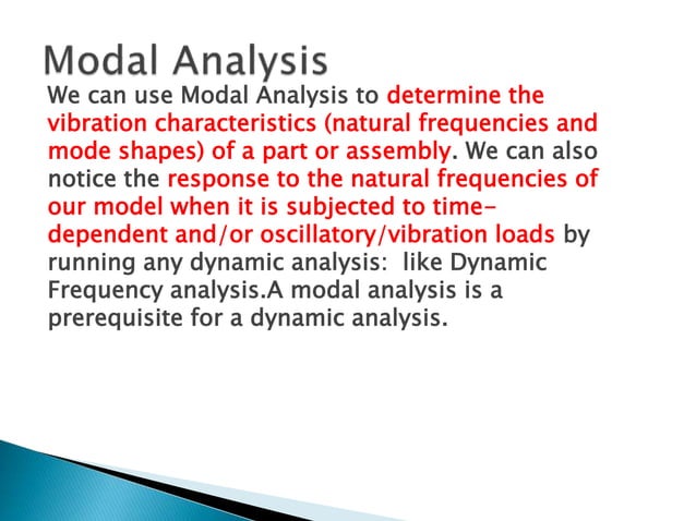 Modal & Harmonic Response Analysis | PPTX