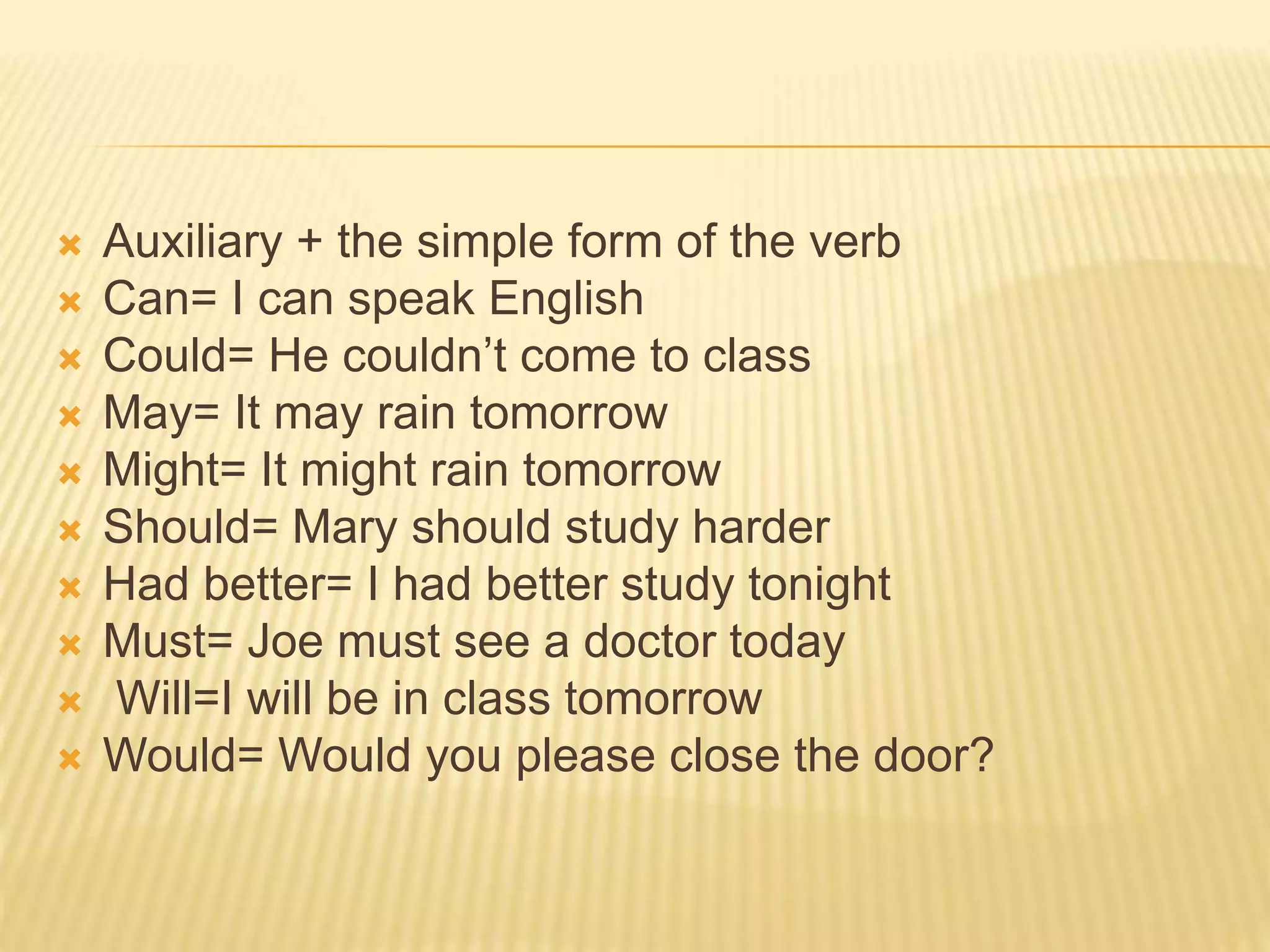 Modal auxiliaries | PPTX