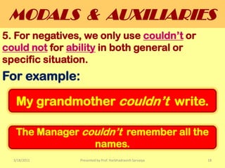 Modal auxiliary verbs | PPTX