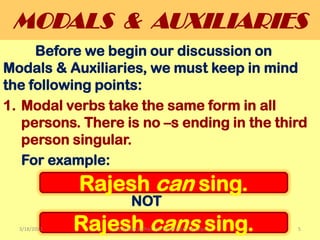 Modal auxiliary verbs | PPTX