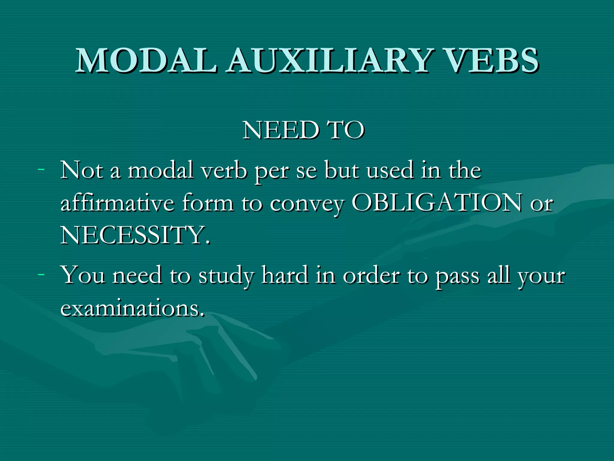 Modal auxiliary verbs | PPT