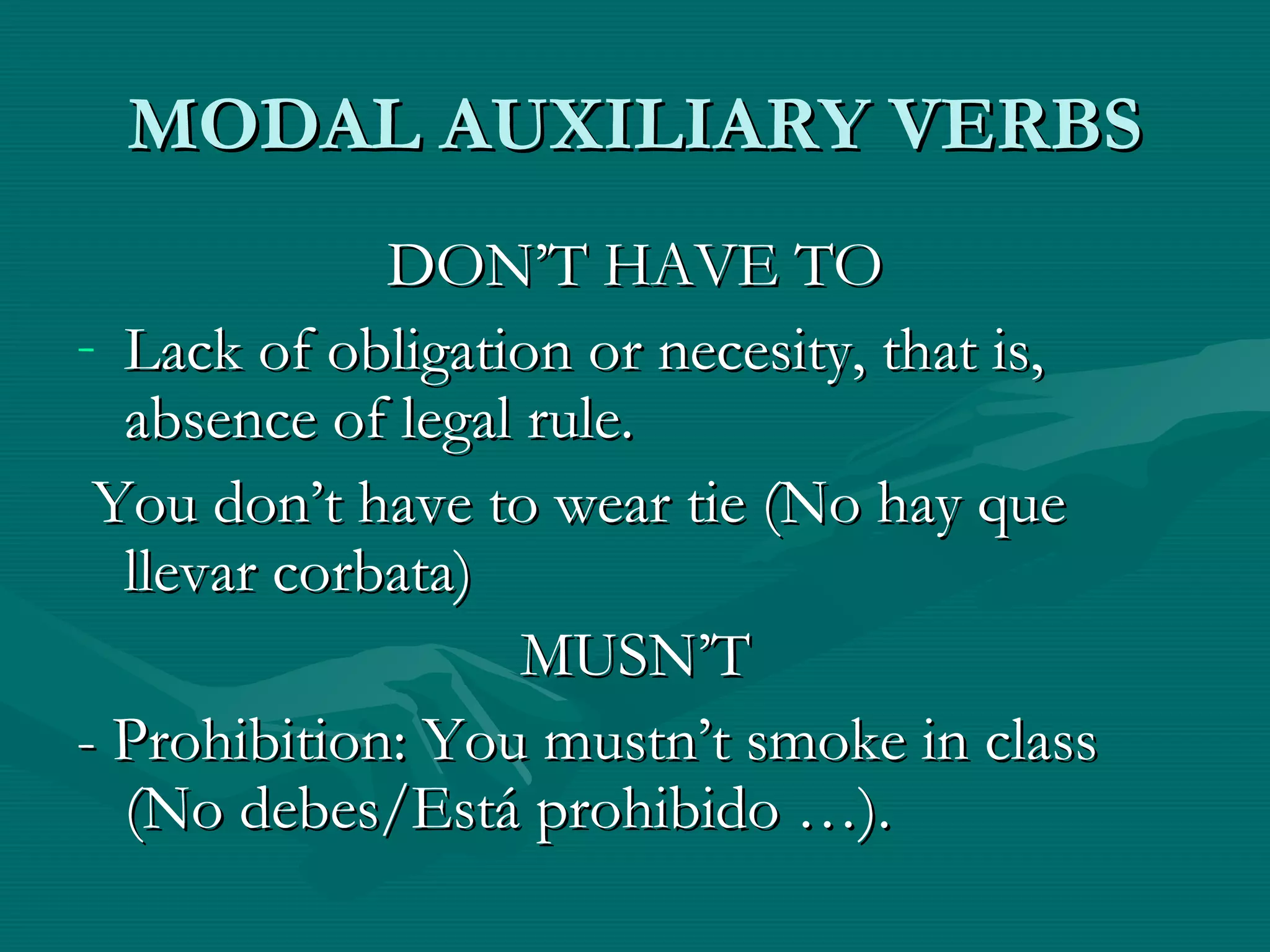 Modal auxiliary verbs | PPT