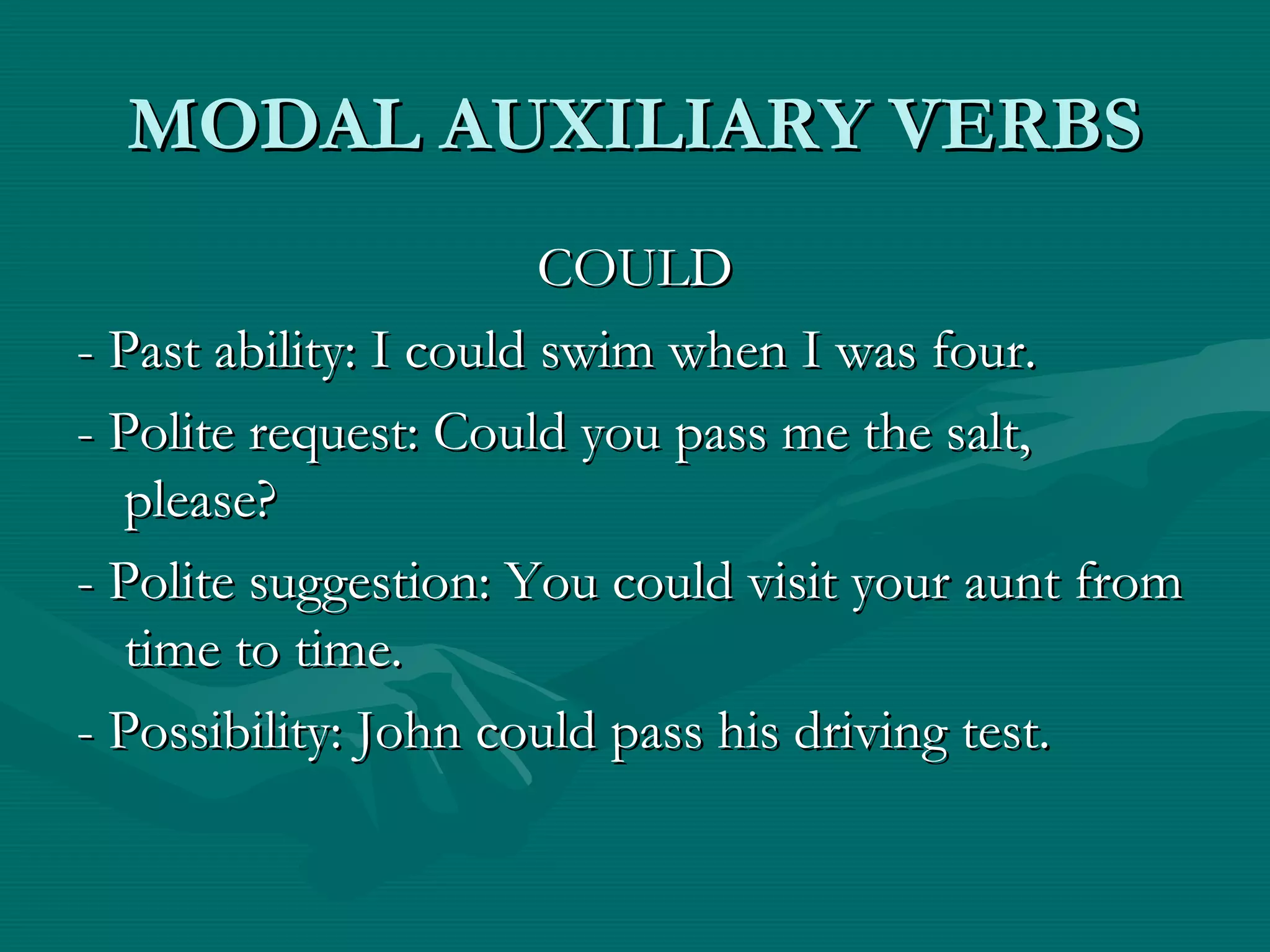 Modal auxiliary verbs | PPT