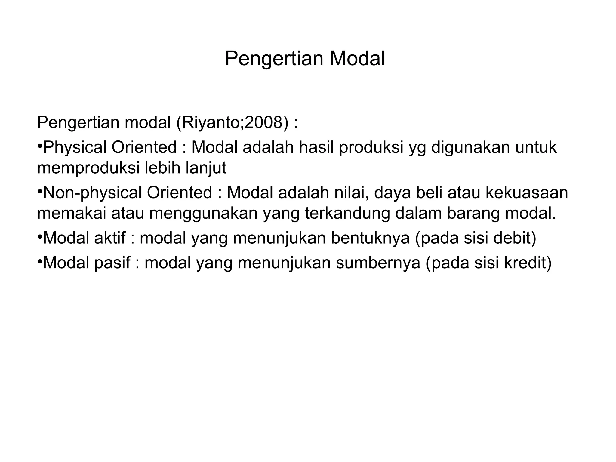 Modal dalam perusahaan | PPT