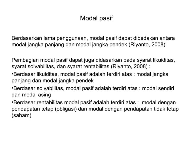 Modal dalam perusahaan | PPT