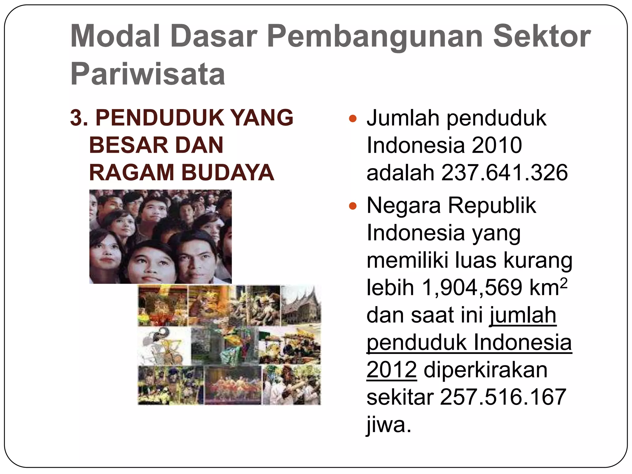 Modal dasar pembangunan sektor pariwisata | PPTX