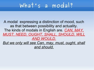 MODALS TENSES | PPT