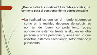 Modales y comportamiento social | PPTX