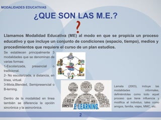 Modalidades educativas | PPT