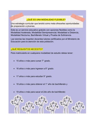Modalidades flexibles | PDF