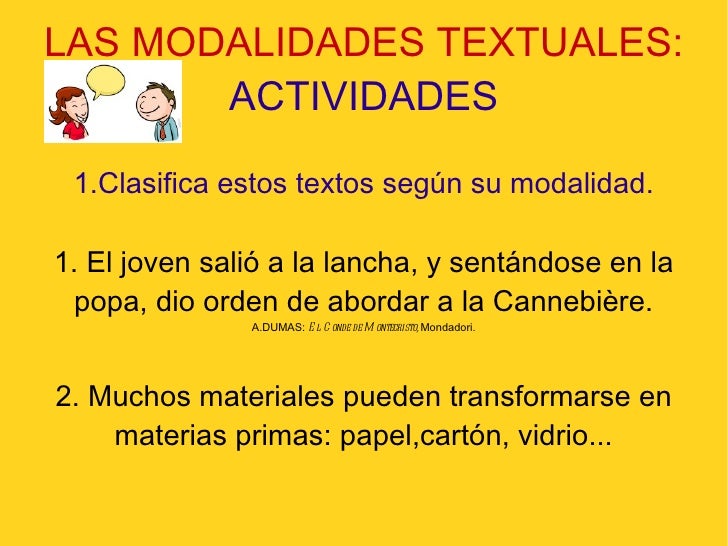 Modalidades Textuales