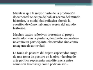 Modalidad reflexiva de representación documental | PPTX