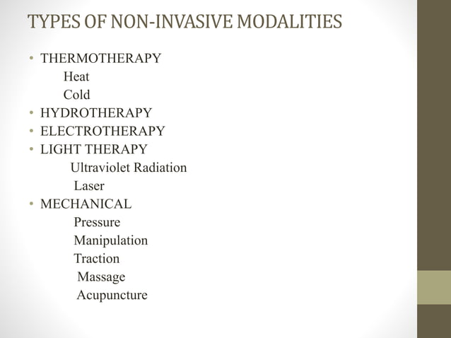 Modalities for therapeutic management of pain 1 | PPTX | Physical ...