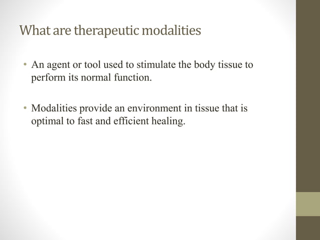 Modalities for therapeutic management of pain 1 | PPTX | Physical ...