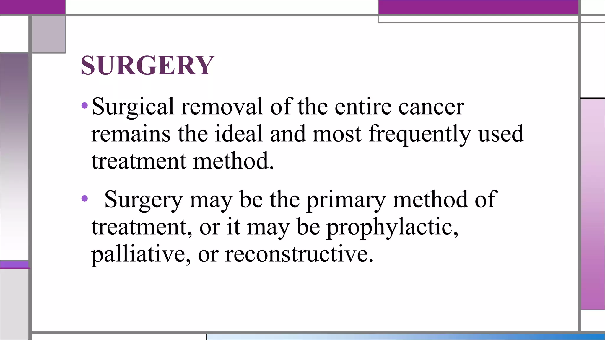Modalities of treatment for cancer | PPTX