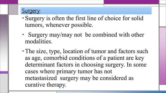 Modalities of treatment for cancer | PPTX