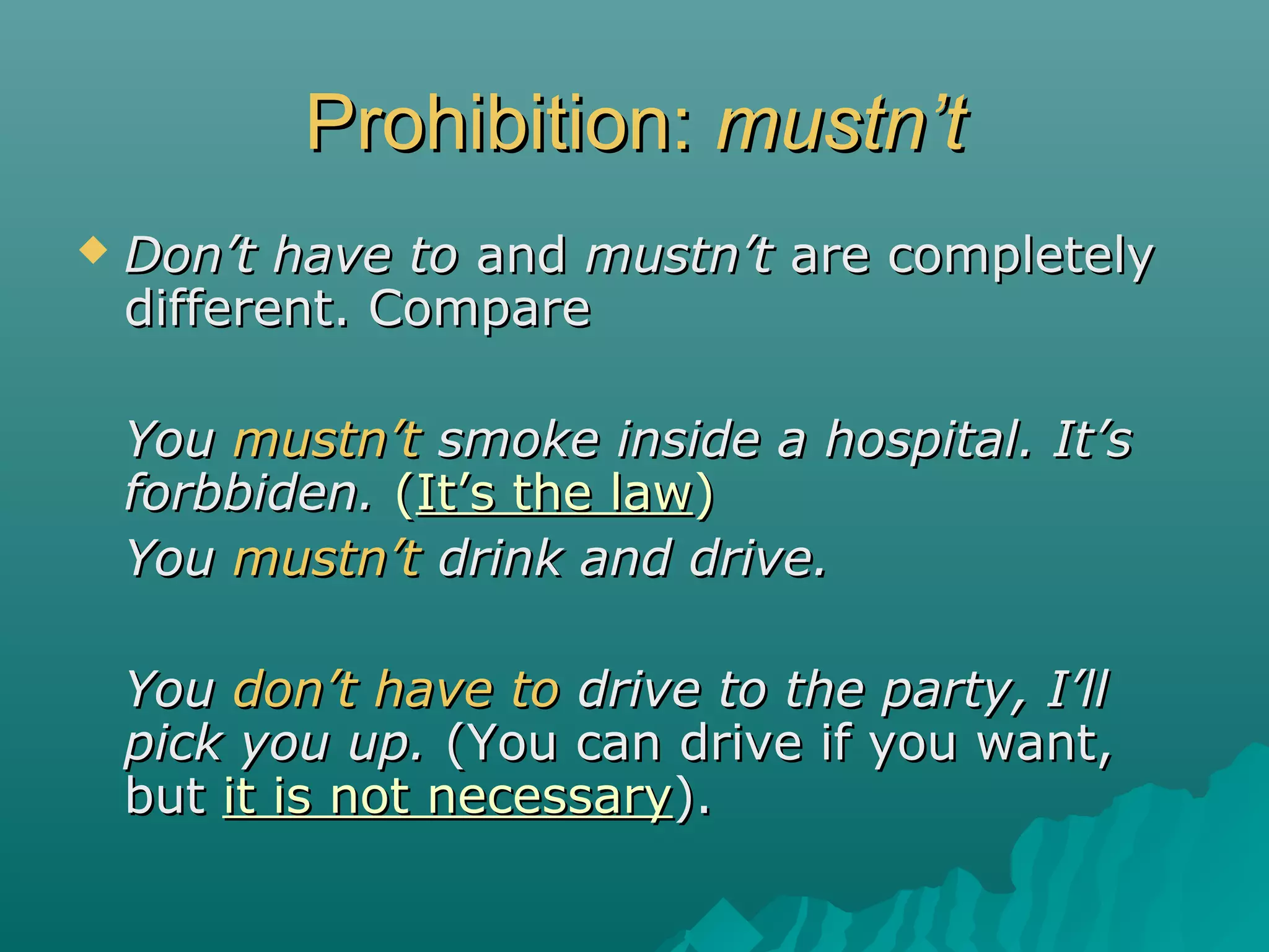 Modal of obligation | PPT