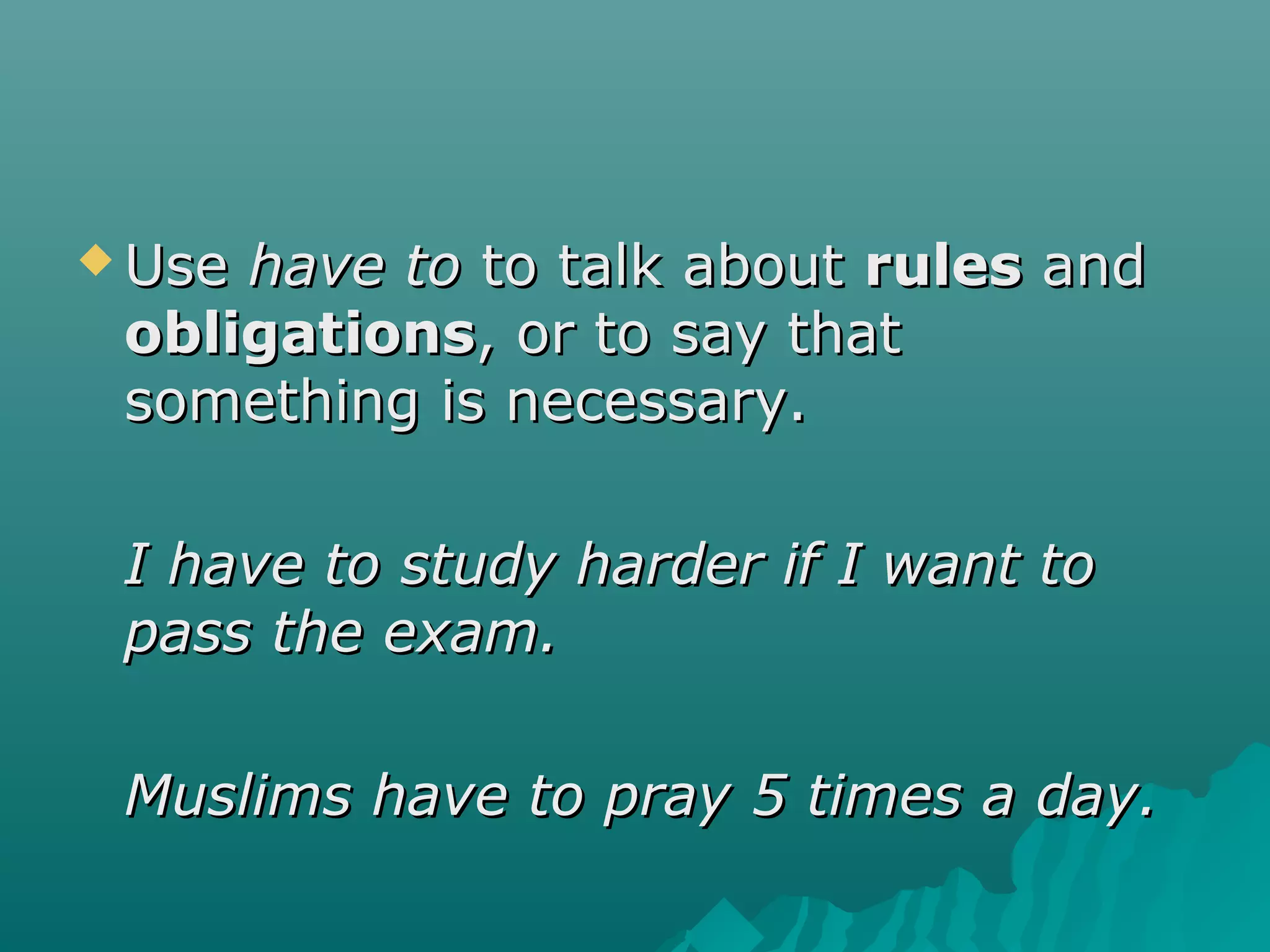 Modal of obligation | PPT