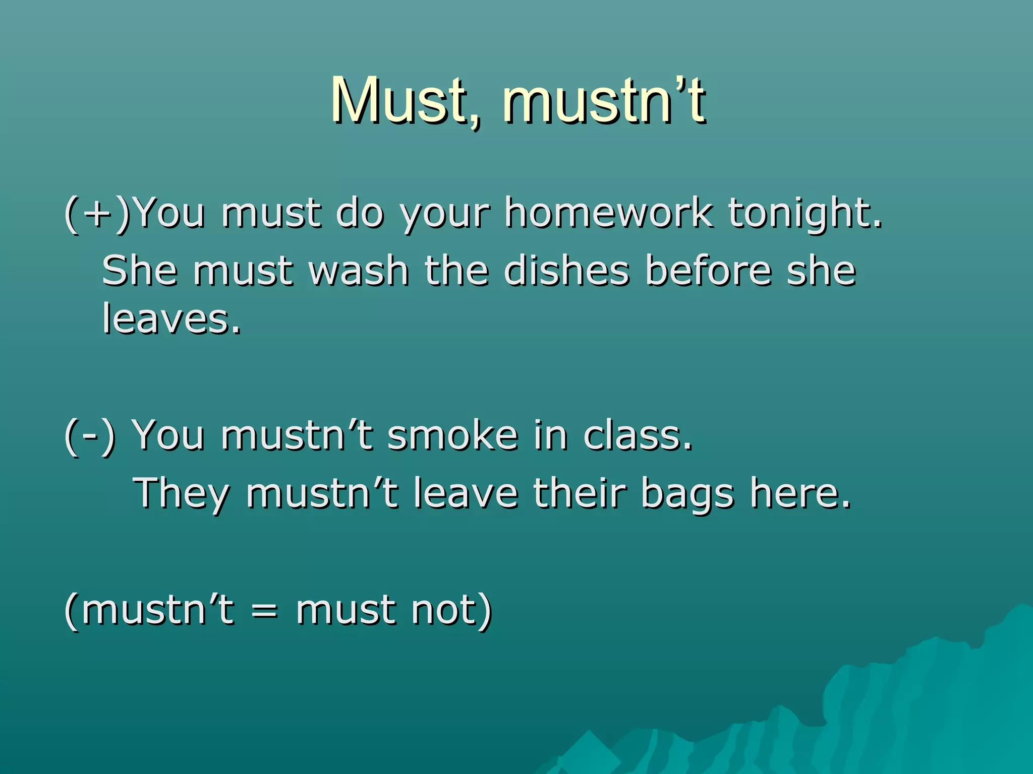 Modal of obligation | PPT