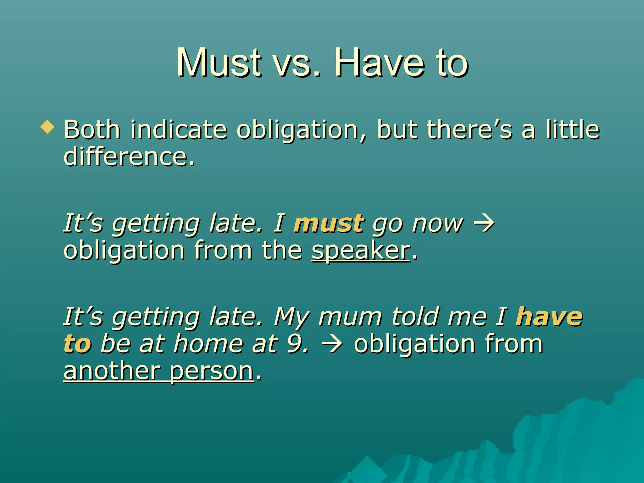 Modal of obligation | PPT