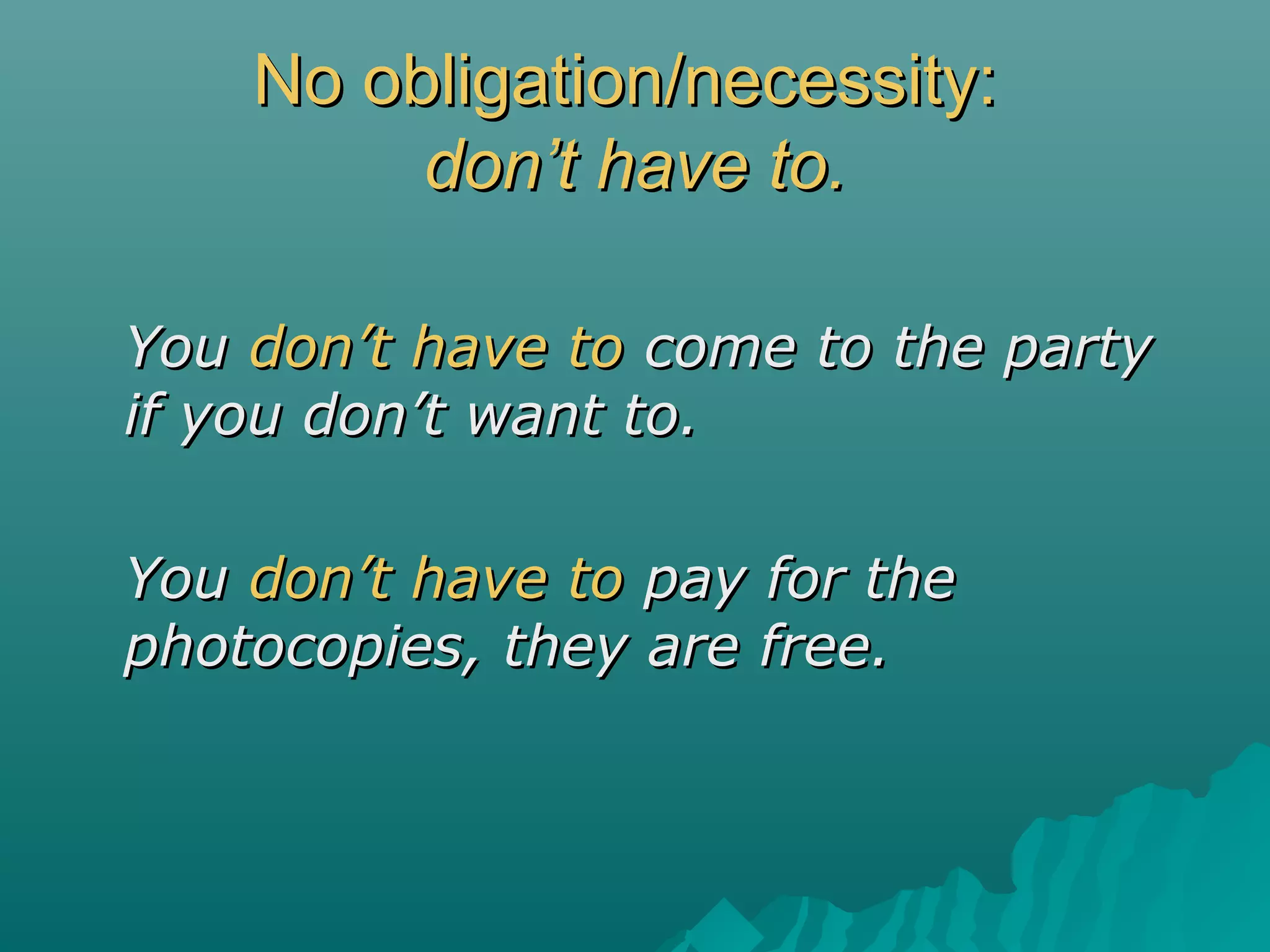 Modal of obligation | PPT