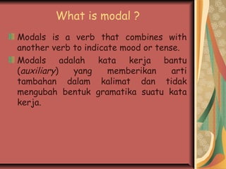Matkul Bahasa Inggris Tentang Modals | PPT