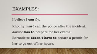 Express permission, obligation, and prohibition | PPTX