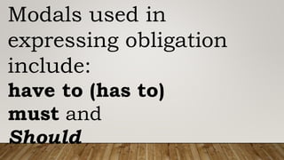 Express permission, obligation, and prohibition | PPTX