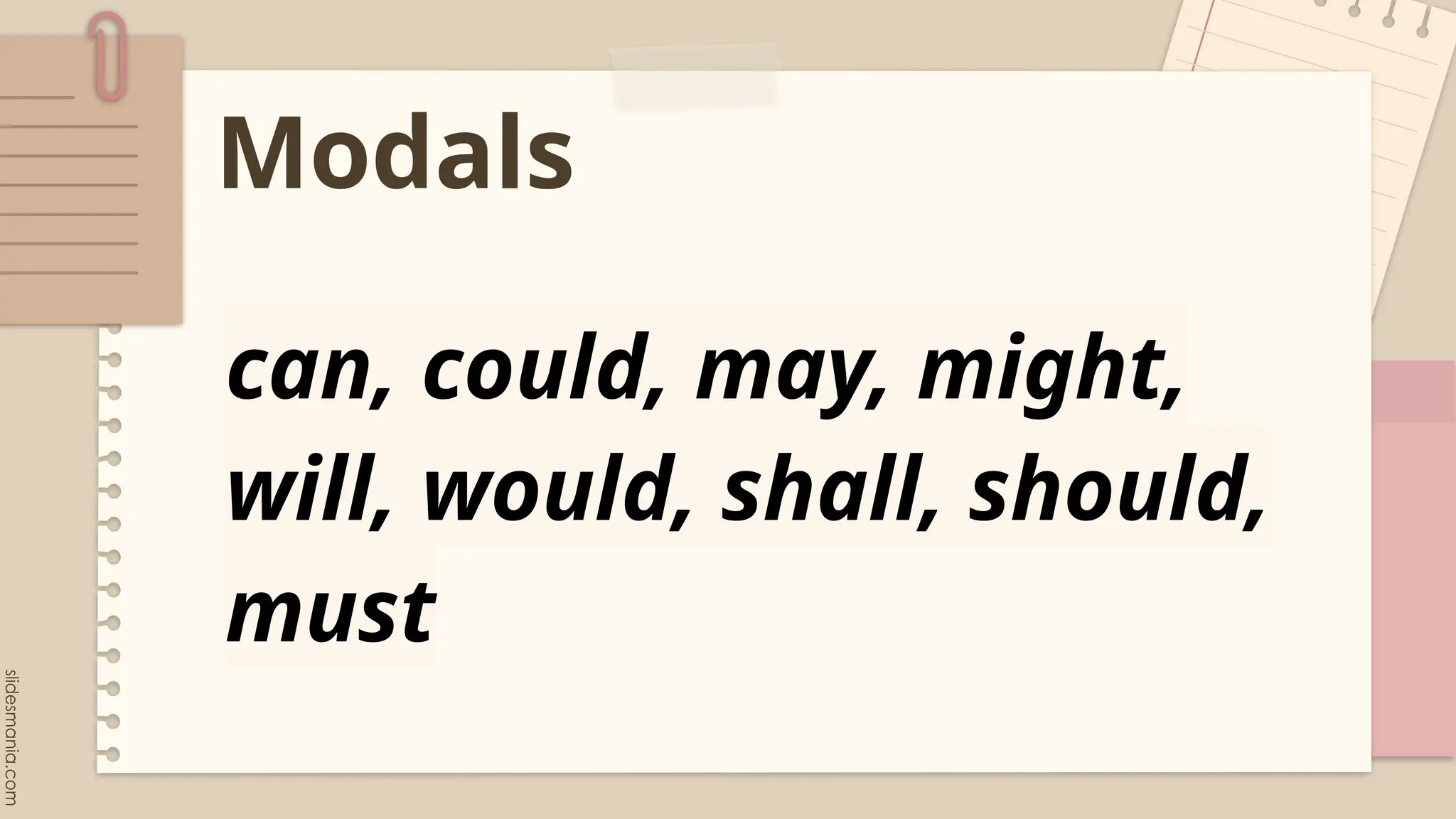 Modals and their functions for Grade 9 Lessons | PPTX