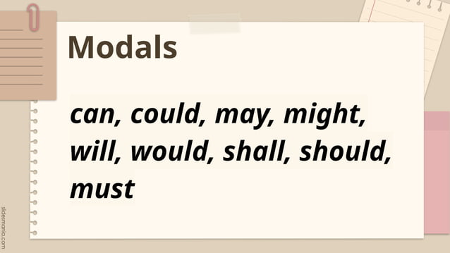 Modals and their functions for Grade 9 Lessons | PPTX