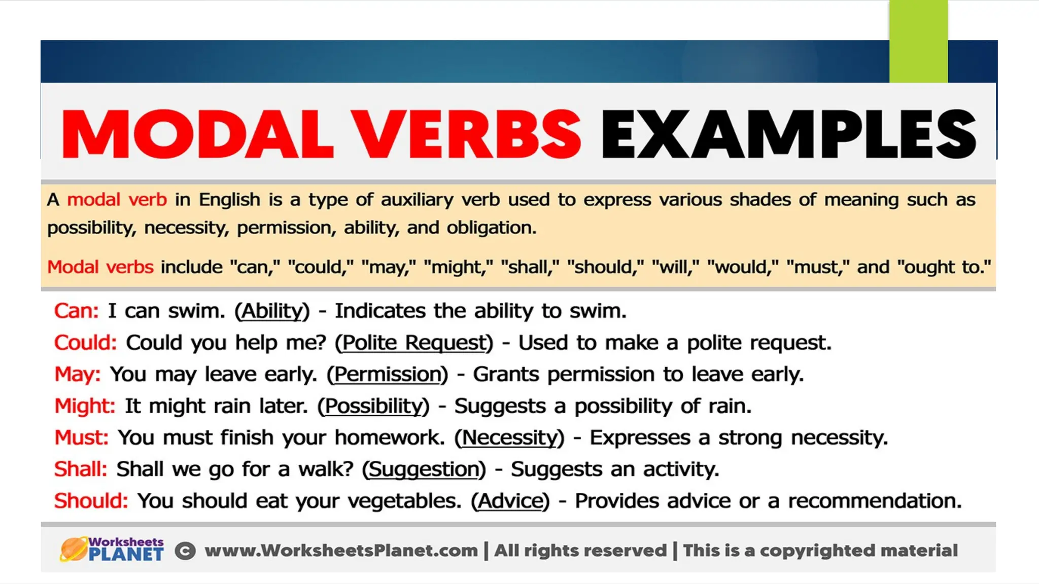 Modal Verbs Helps the main Verb express more meaning | PPT