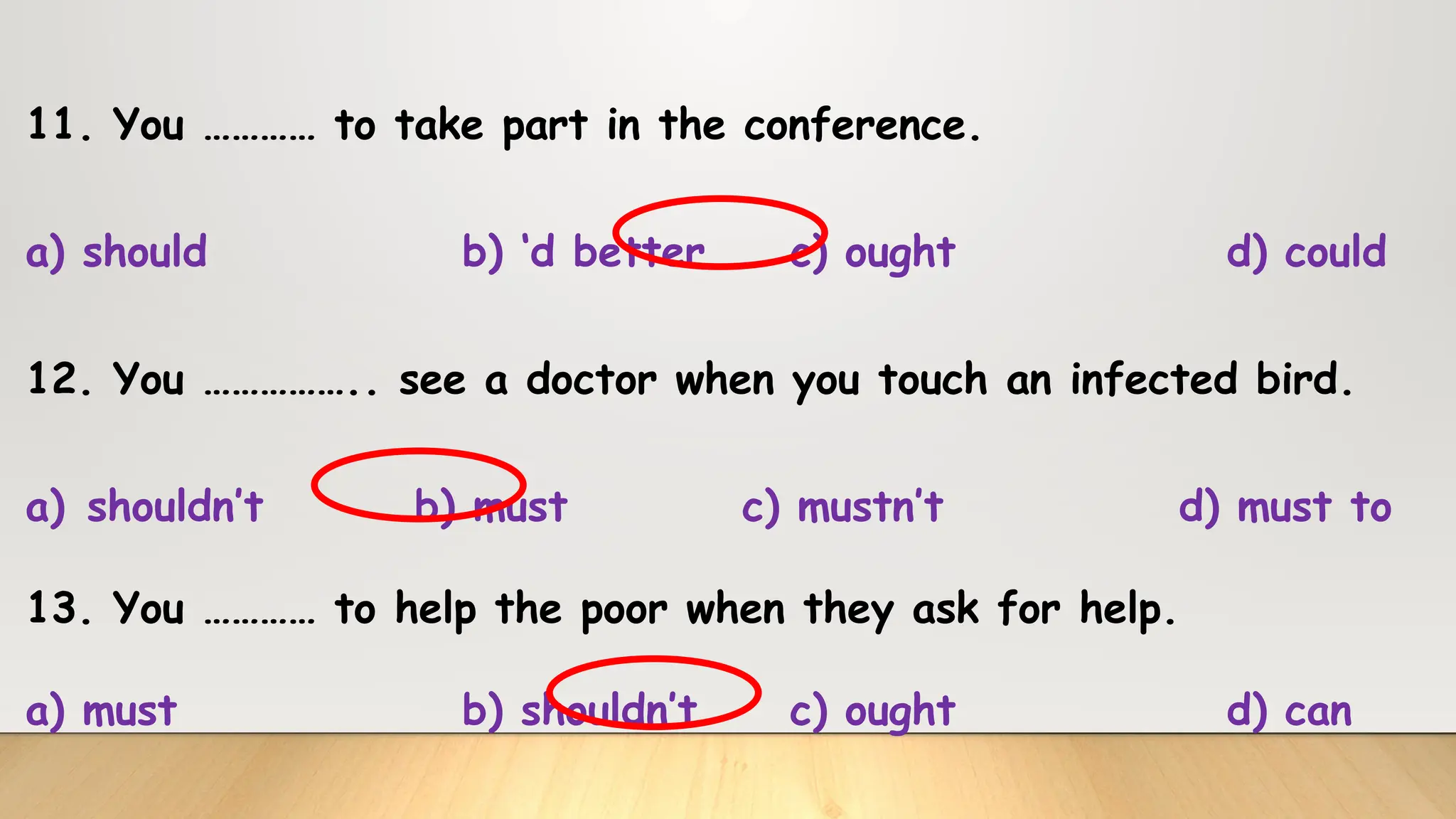 Modal verbs with choose questions to practice more | PPTX