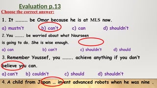 Modal verbs with choose questions to practice more | PPTX