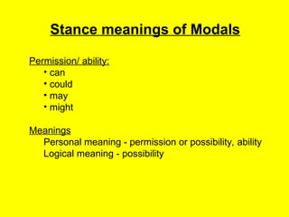 Modals-are auxiliary verbs_ stance meaning of modals .ppt