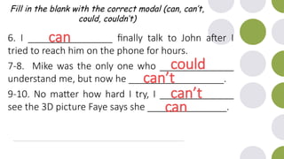 Comprehensive Guide to Modal Verbs: Usage, Functions, and Practice | PPTX