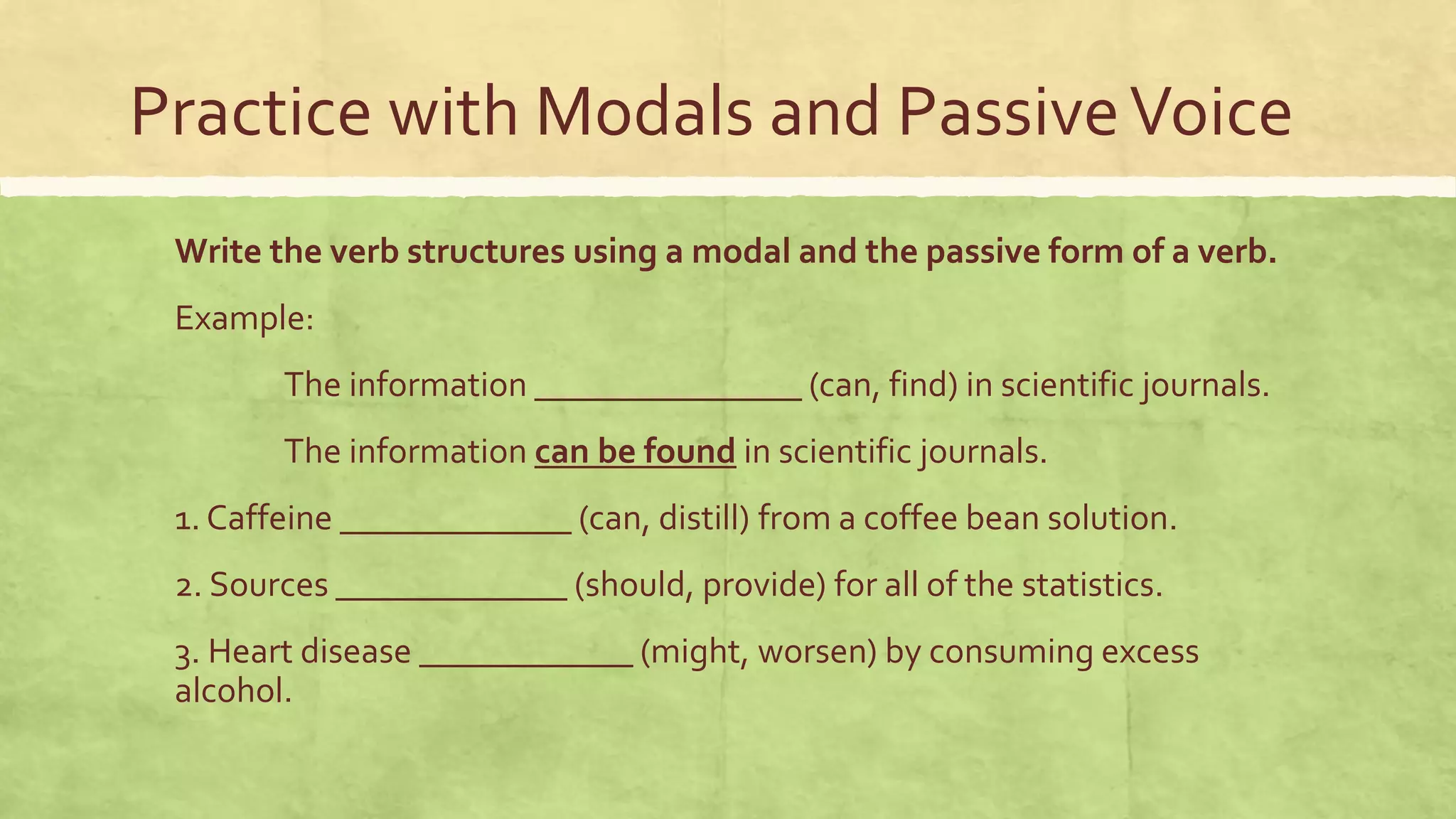 Modals present and passive | PPTX
