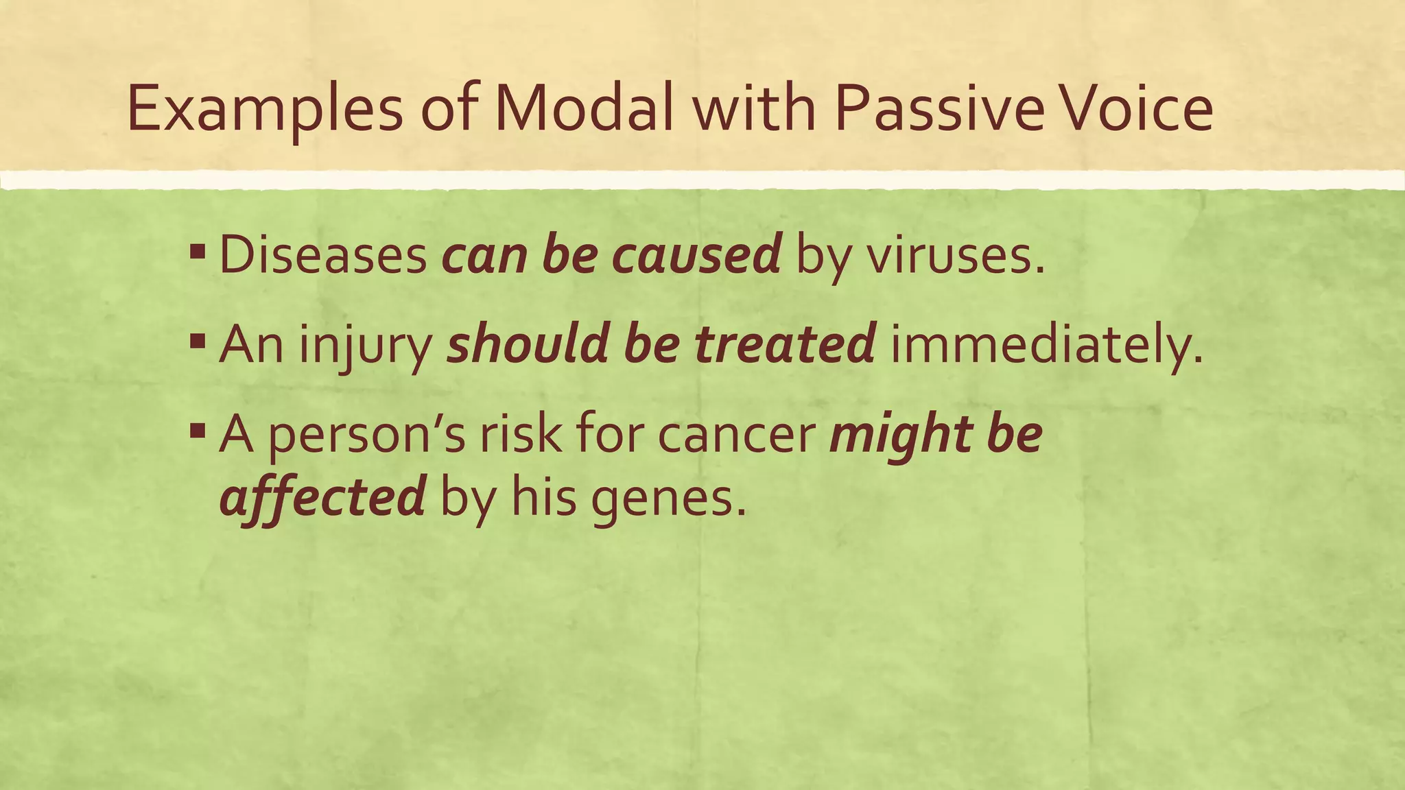 Modals present and passive | PPTX