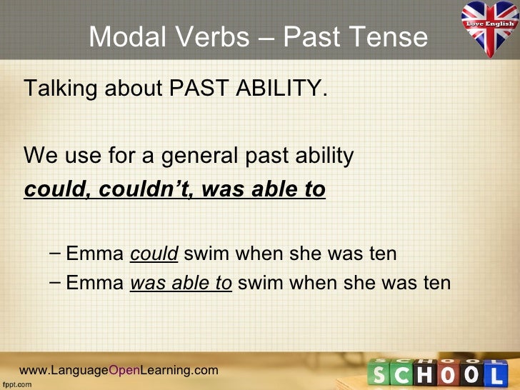English Modals In Past Using Modals In Past Tense