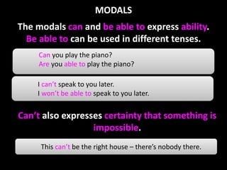 Modals and modal perfects | PPT