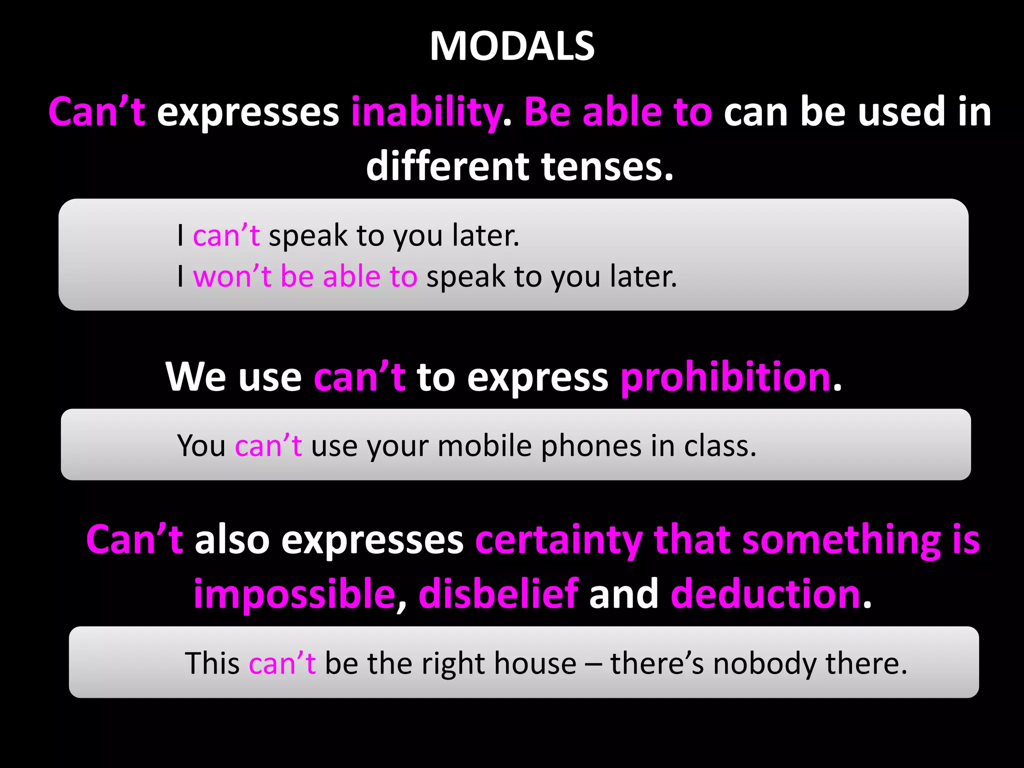 Modals and modal perfects | PPTX