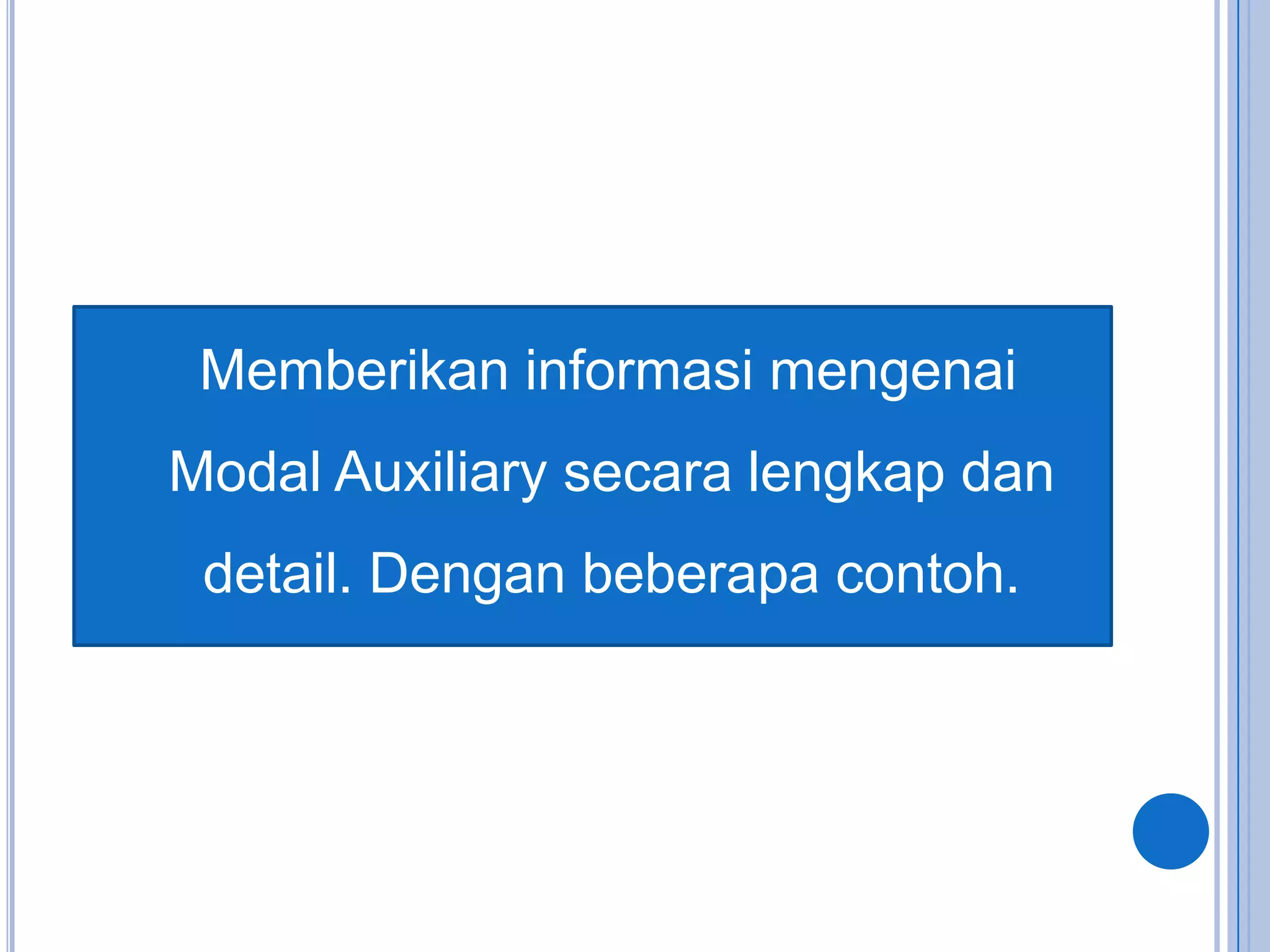 Belajar Modals auxiliary | PPTX