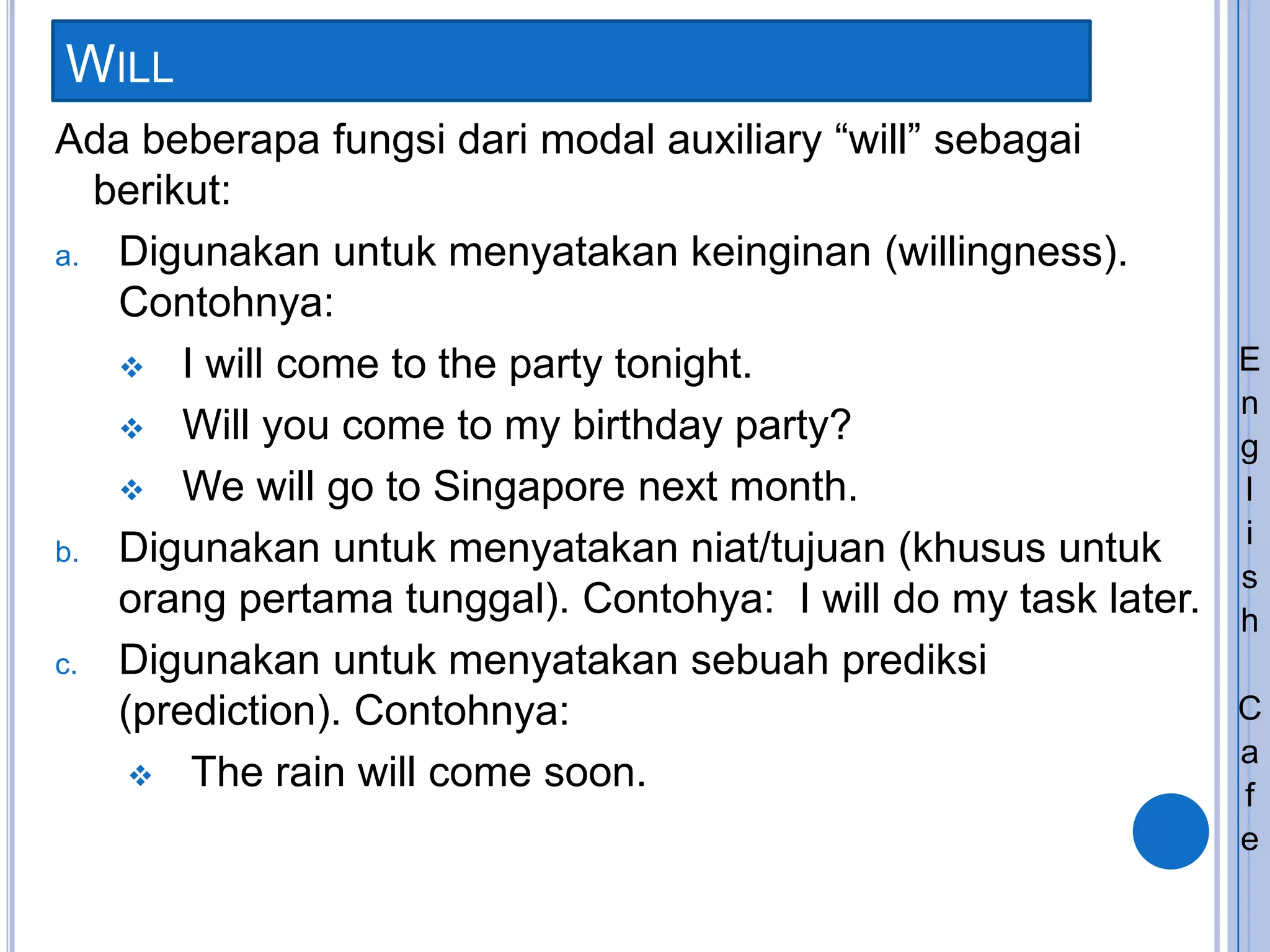 Belajar Modals auxiliary | PPTX