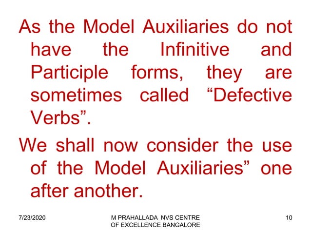 Modals auxiliary verbs Prahallada | PDF